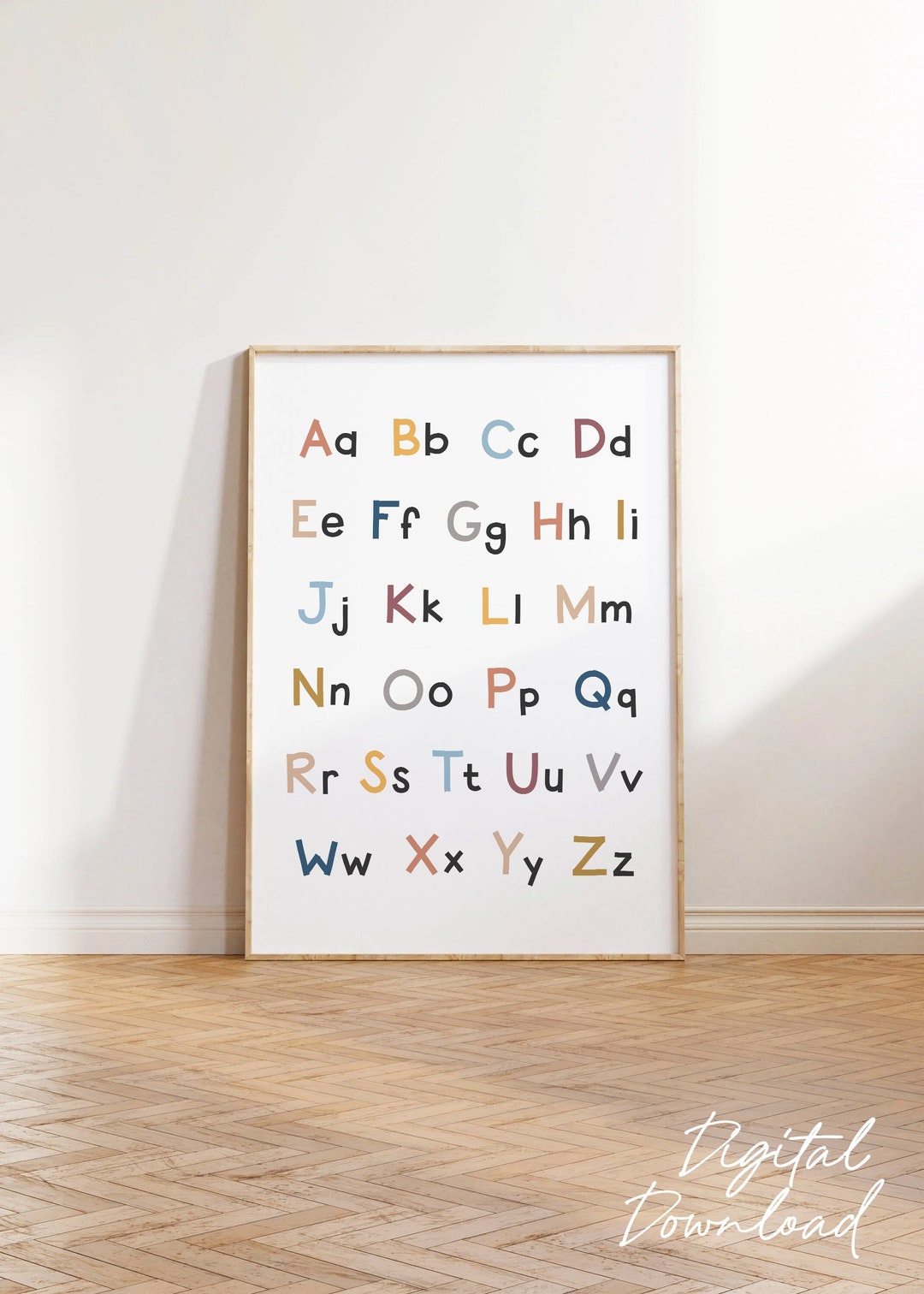 Alphabet Big and Small Print, Printable Educational Wall Art, Classroom ...