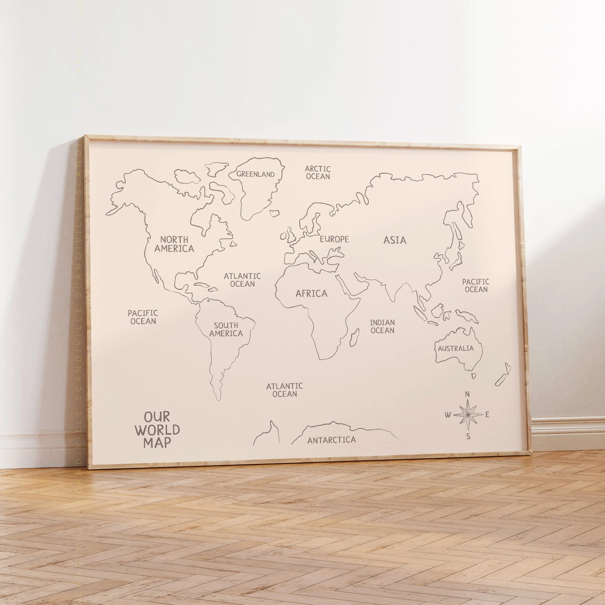 Playroom Map, World Map Printable for Kids, Kids World Map Print, World ...