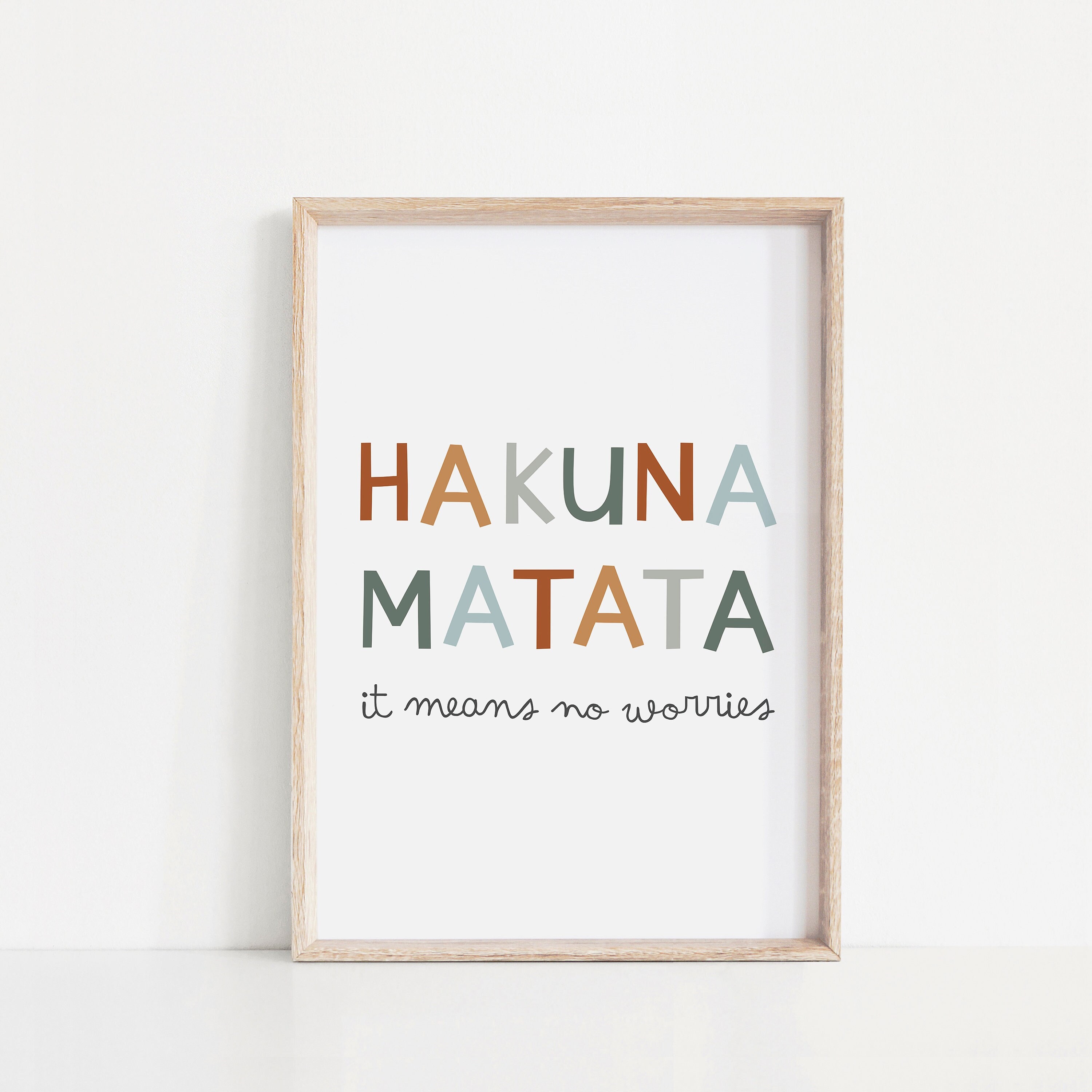 Hakuna Matata Wall Art Printable, Lion King Poster Quote, Quote for ...