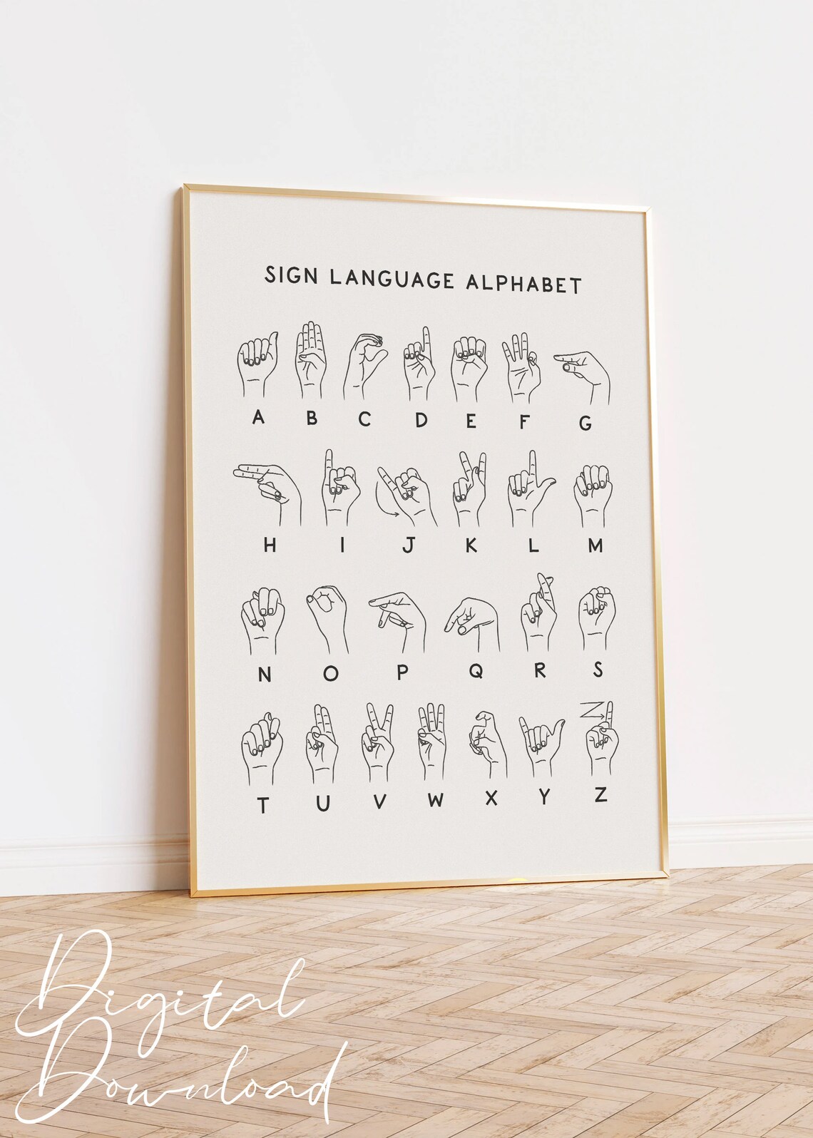 ASL Poster, American Sign Language Alphabet Printable, Sign Language ...