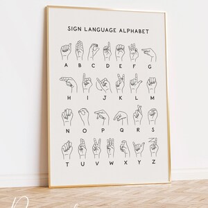 ASL Poster, American Sign Language Alphabet Printable, Sign Language ...