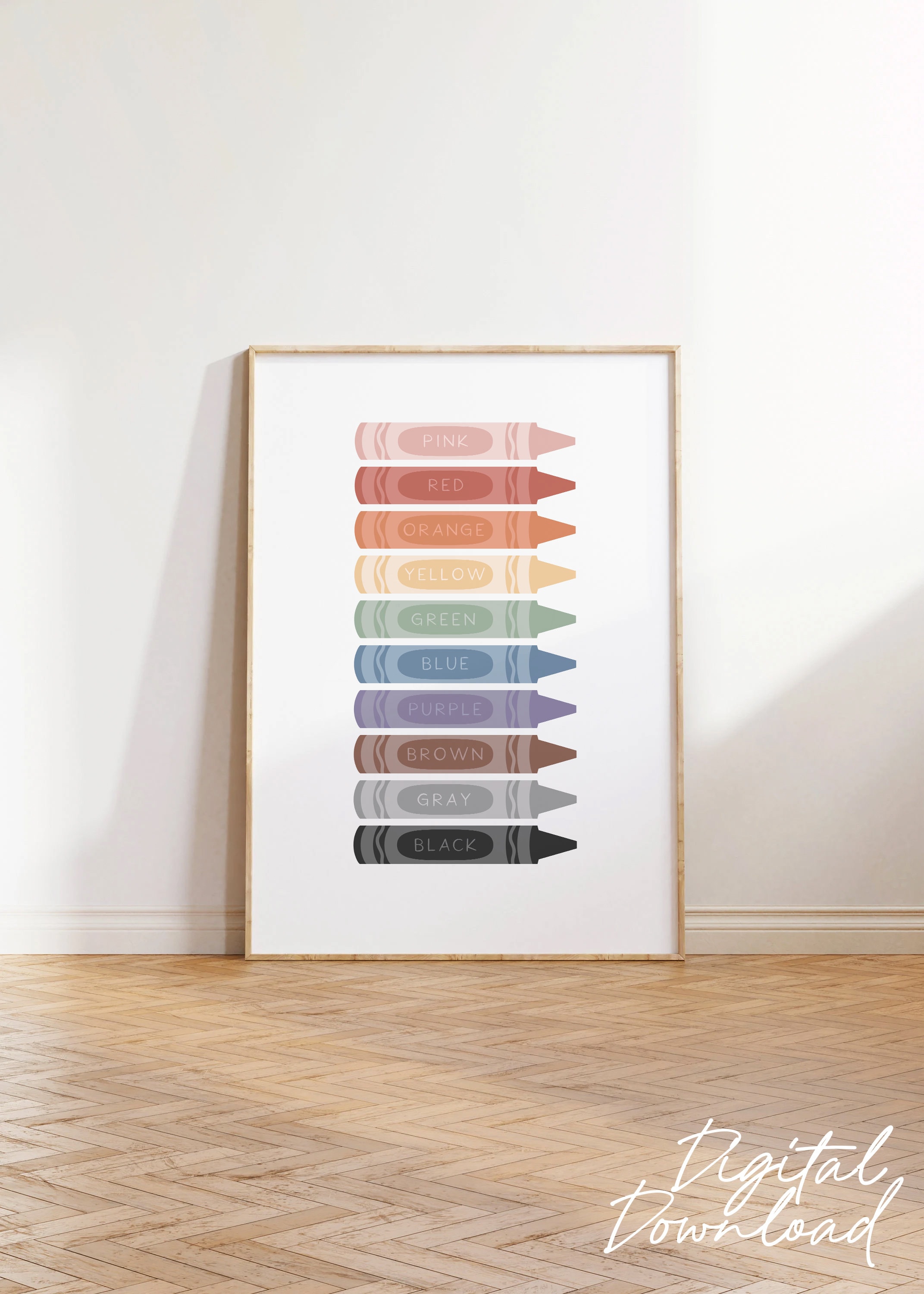 Colors Crayons Poster, Colorful Classroom Decor, Learn Your Colours as ...