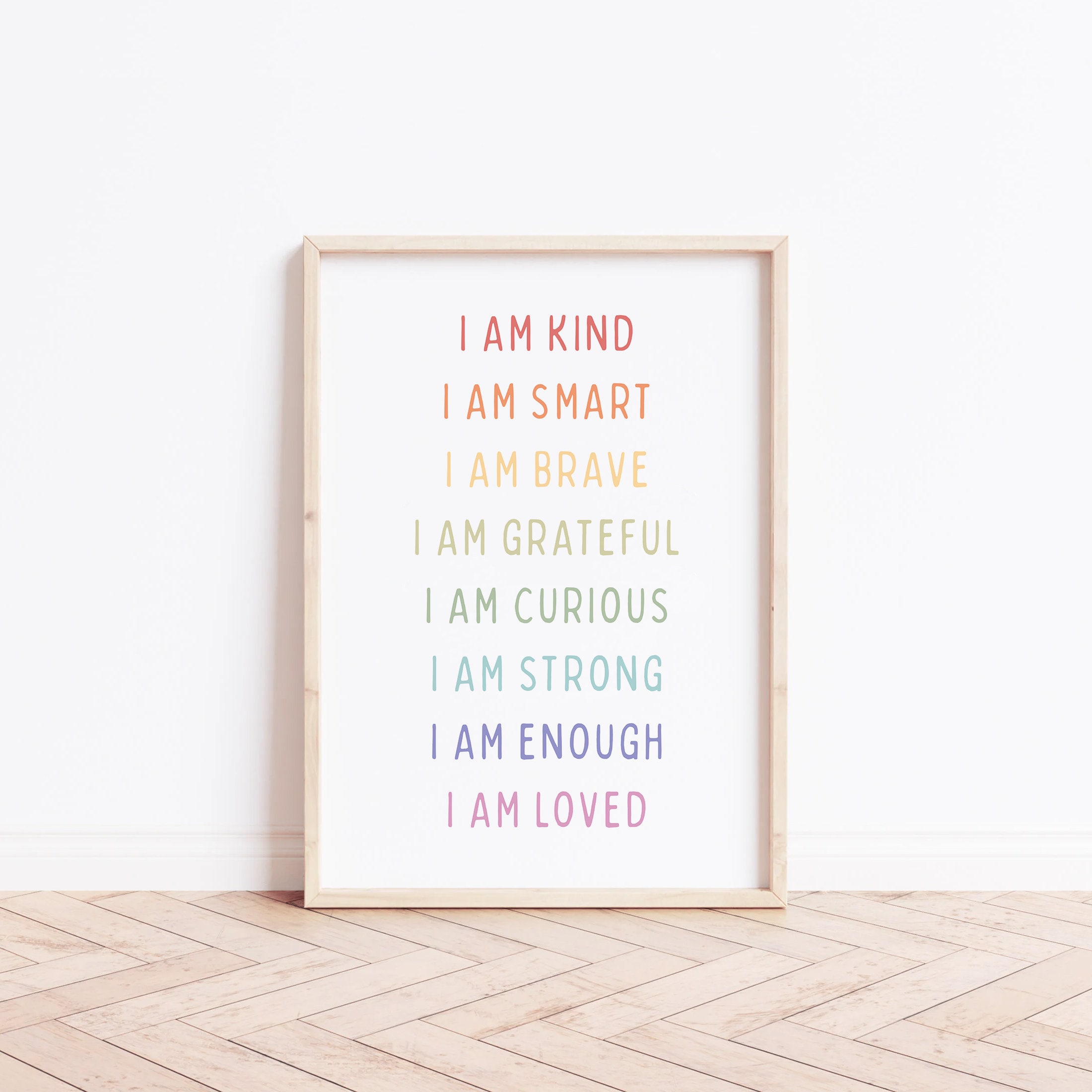 Positive Affirmations Printable, Rainbow Nursery Decor Printable ...