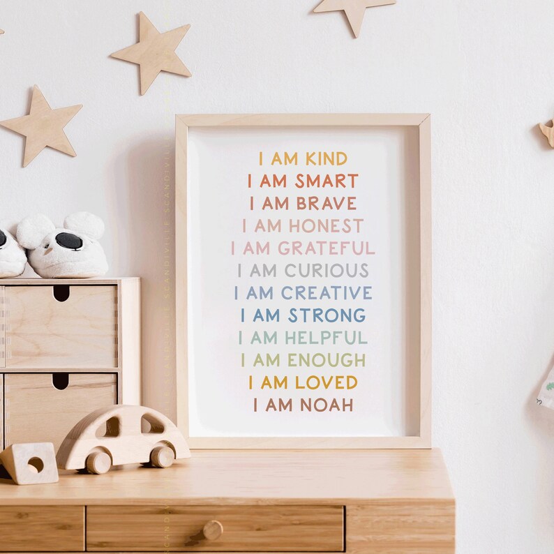 Personalized Name Positive Affirmations Wall Art, Affirmations Print ...