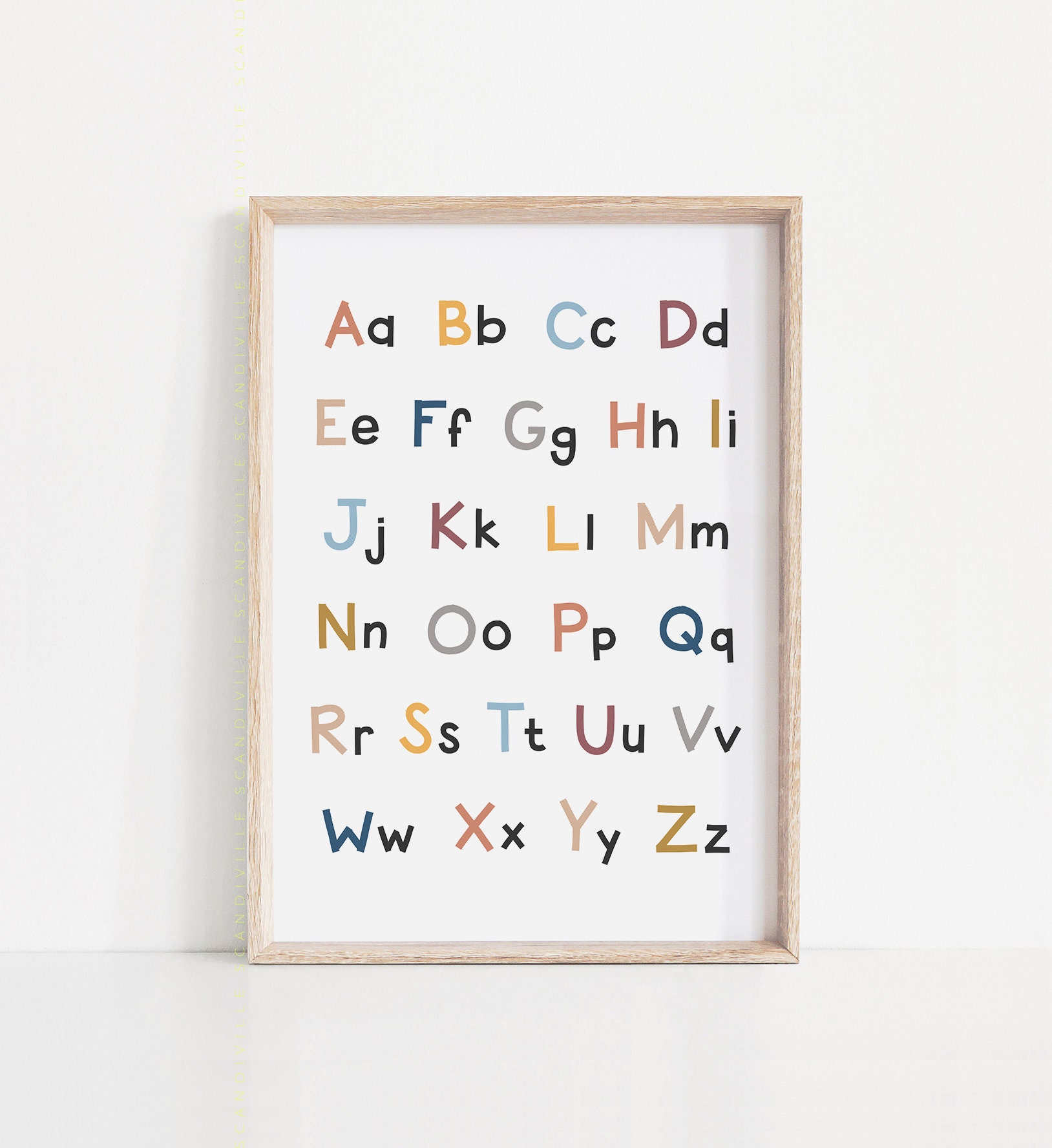 Alphabet Big and Small Print, Printable Educational Wall Art, Classroom ...
