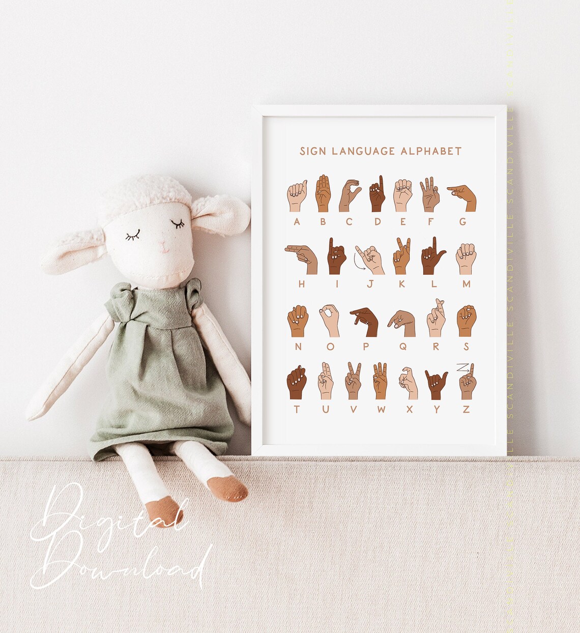 ASL Poster, American Sign Language Alphabet Printable, Sign Language ...