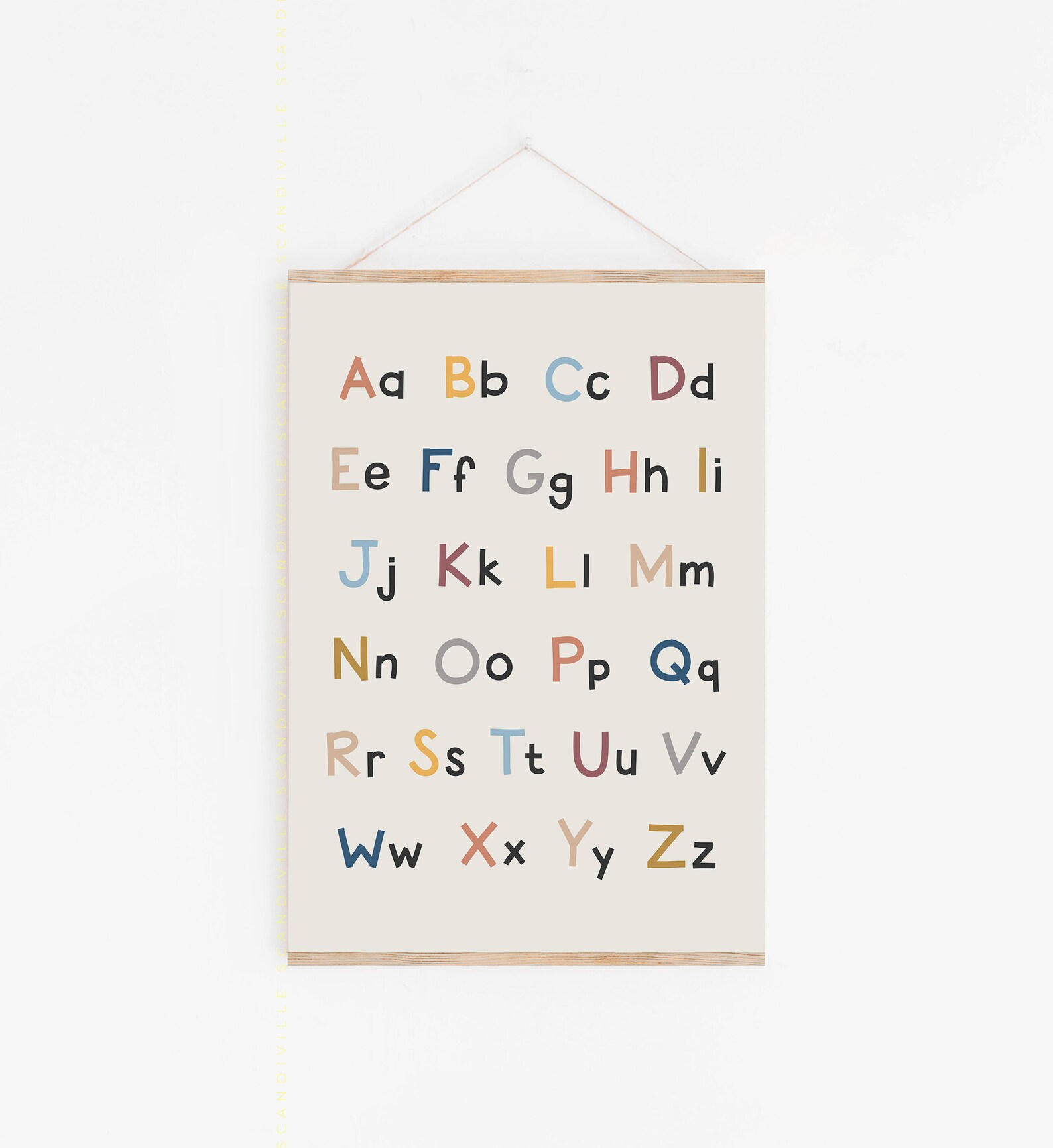 Set of 3 Prints Alphabet Uppercase Lowercase, Rainbow Wall Art, Sun ...