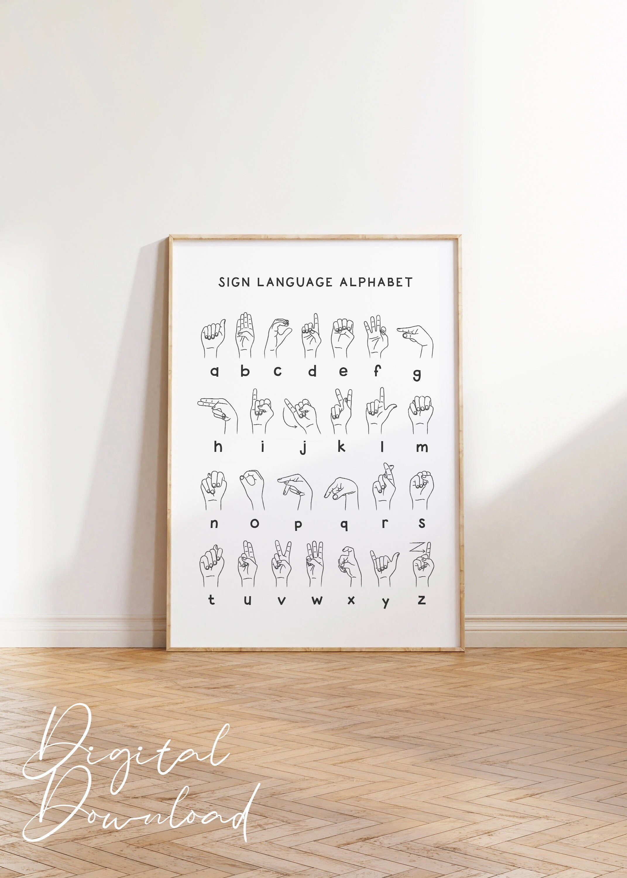 ASL Poster, American Sign Language Alphabet Printable, Sign Language ...