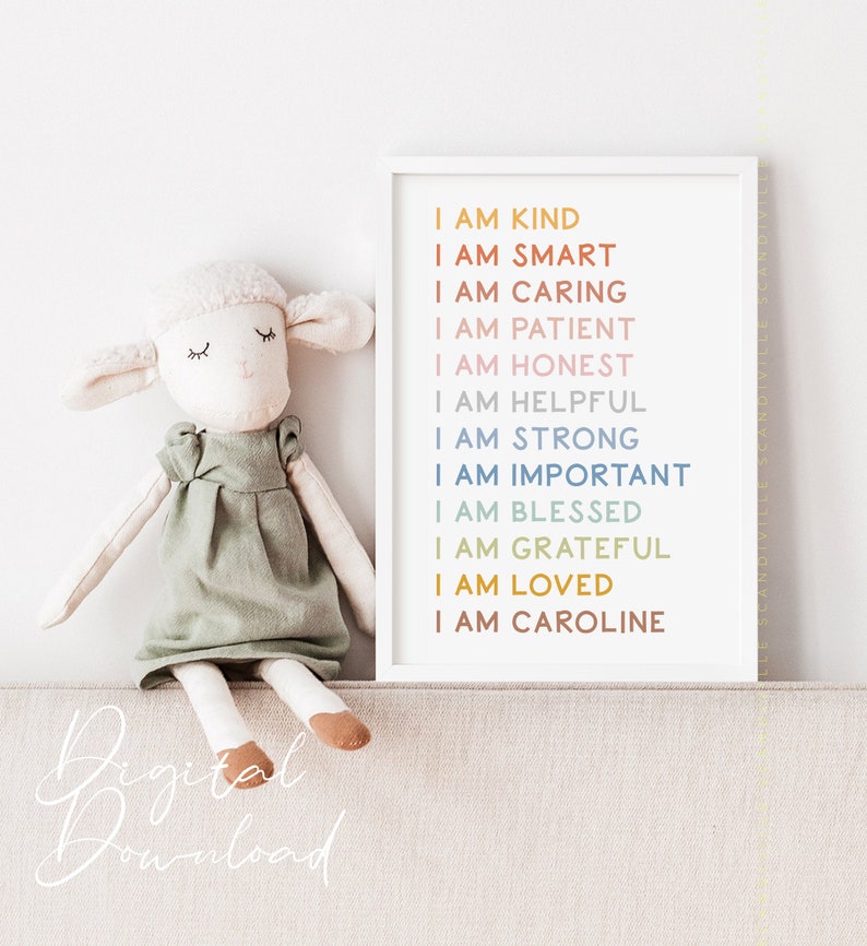 Personalized Name Positive Affirmations Wall Art, Affirmations Print ...