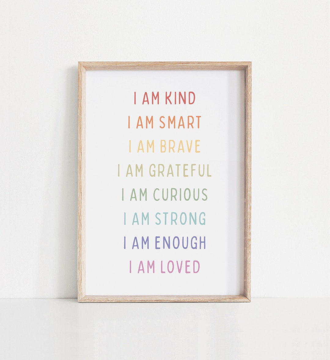 Positive Affirmations Printable, Rainbow Nursery Decor Printable ...