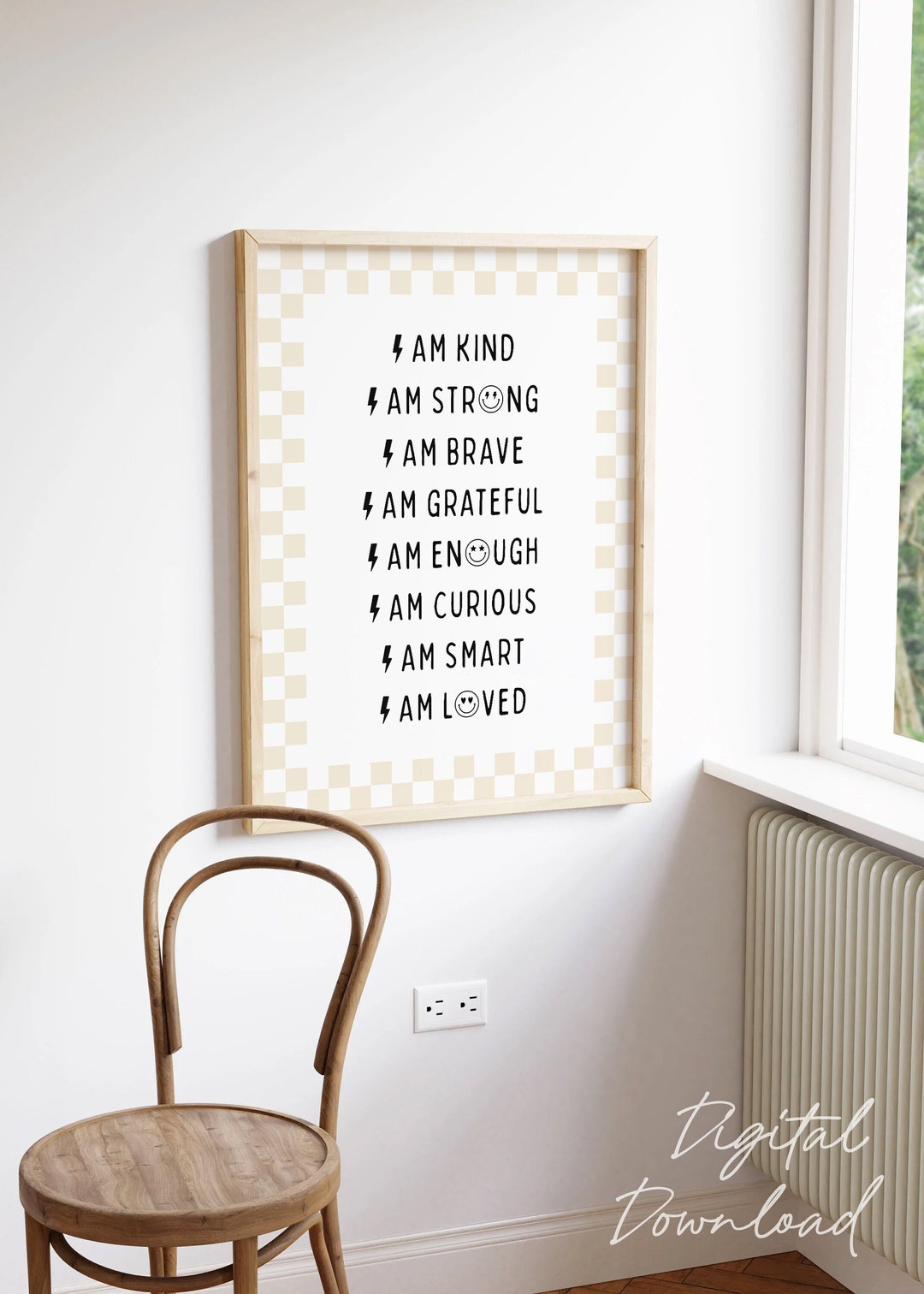 Affirmations Wall Art Gender Black Nursery Decor, Kids Affirmation Art ...
