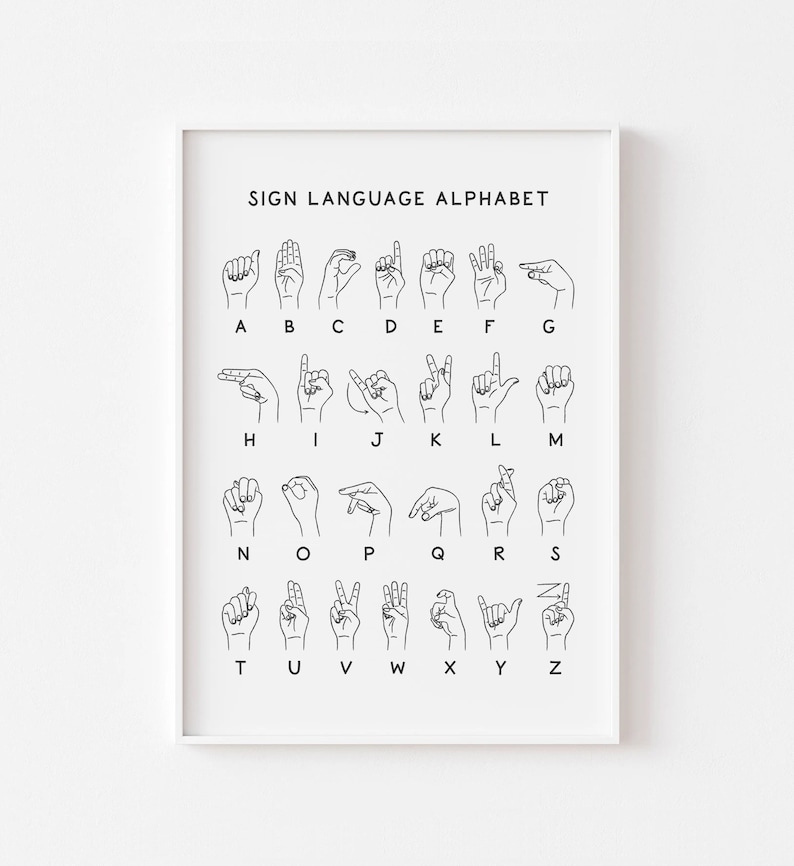 ASL Poster, American Sign Language Alphabet Printable, Sign Language ...