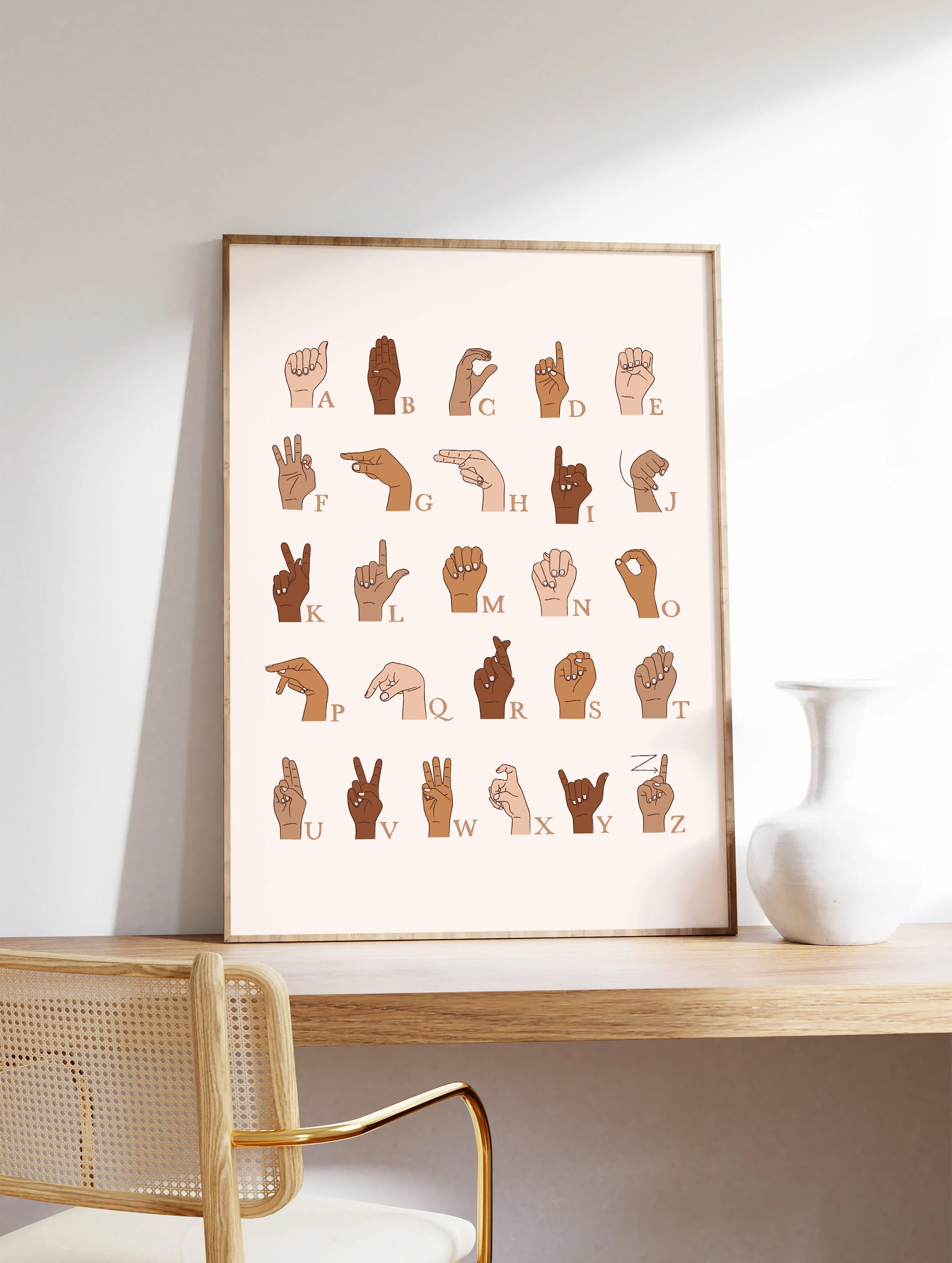 ASL Poster, American Sign Language Alphabet Printable, Sign Language ...
