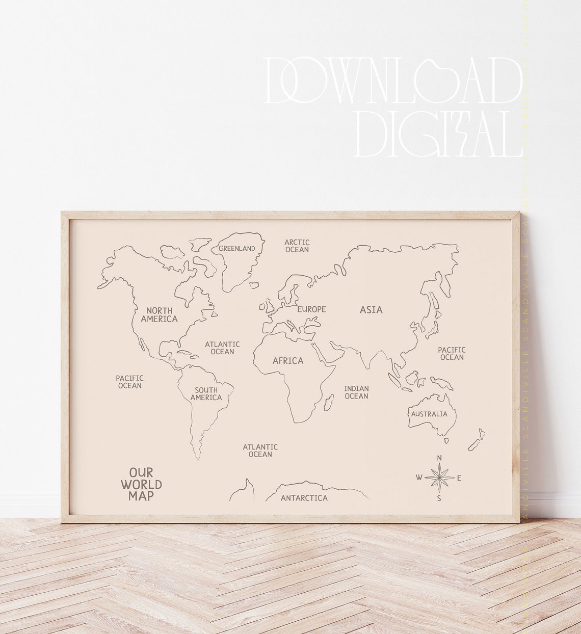 Playroom Map, World Map Printable for Kids, Kids World Map Print, World ...