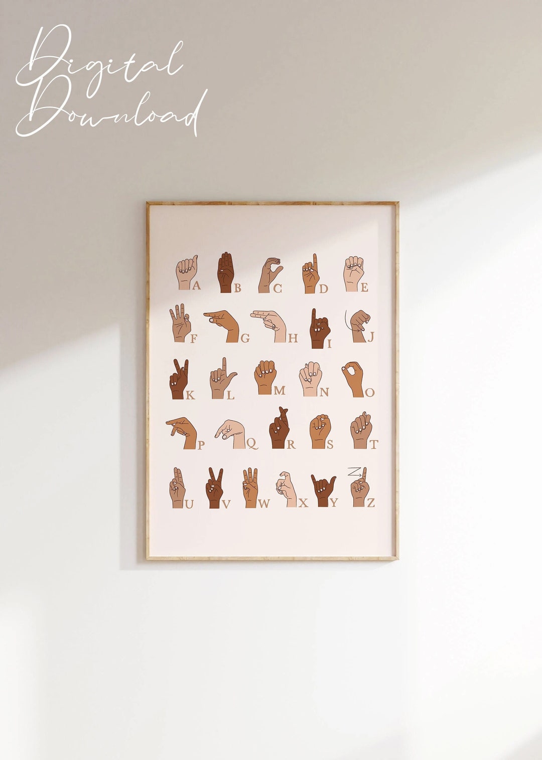 ASL Poster, American Sign Language Alphabet Printable, Sign Language ...