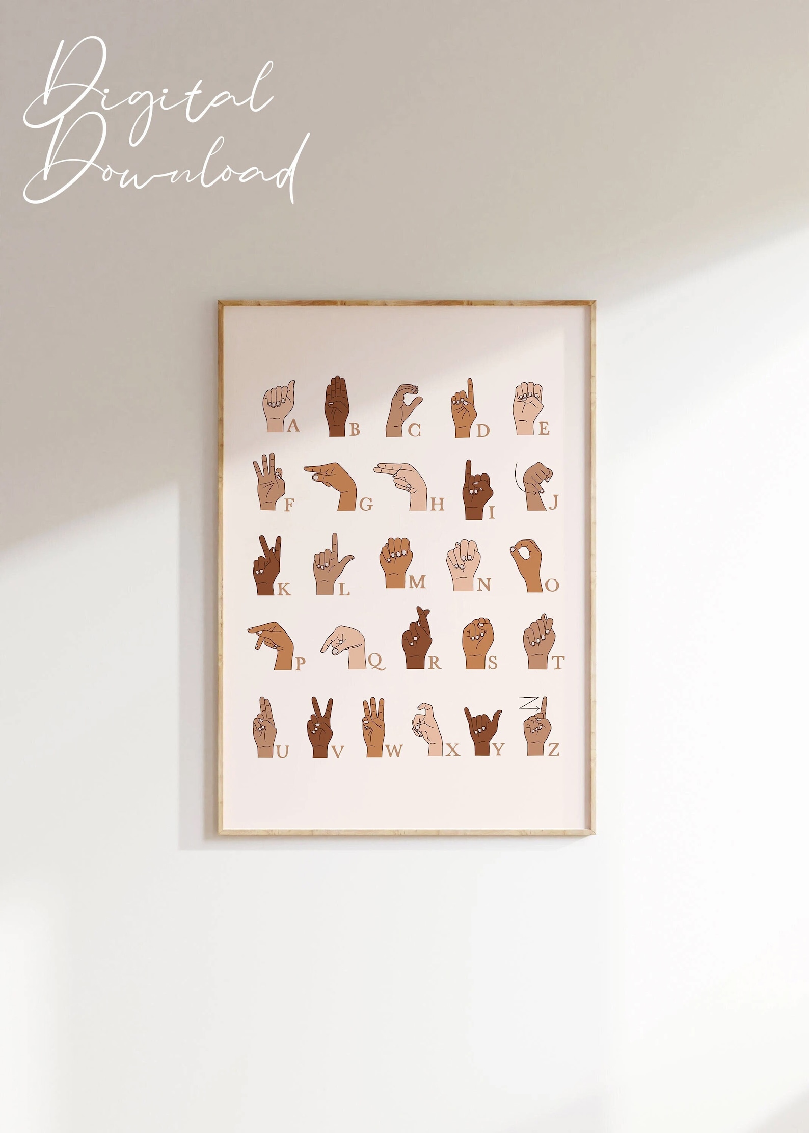 ASL Poster, American Sign Language Alphabet Printable, Sign Language ...