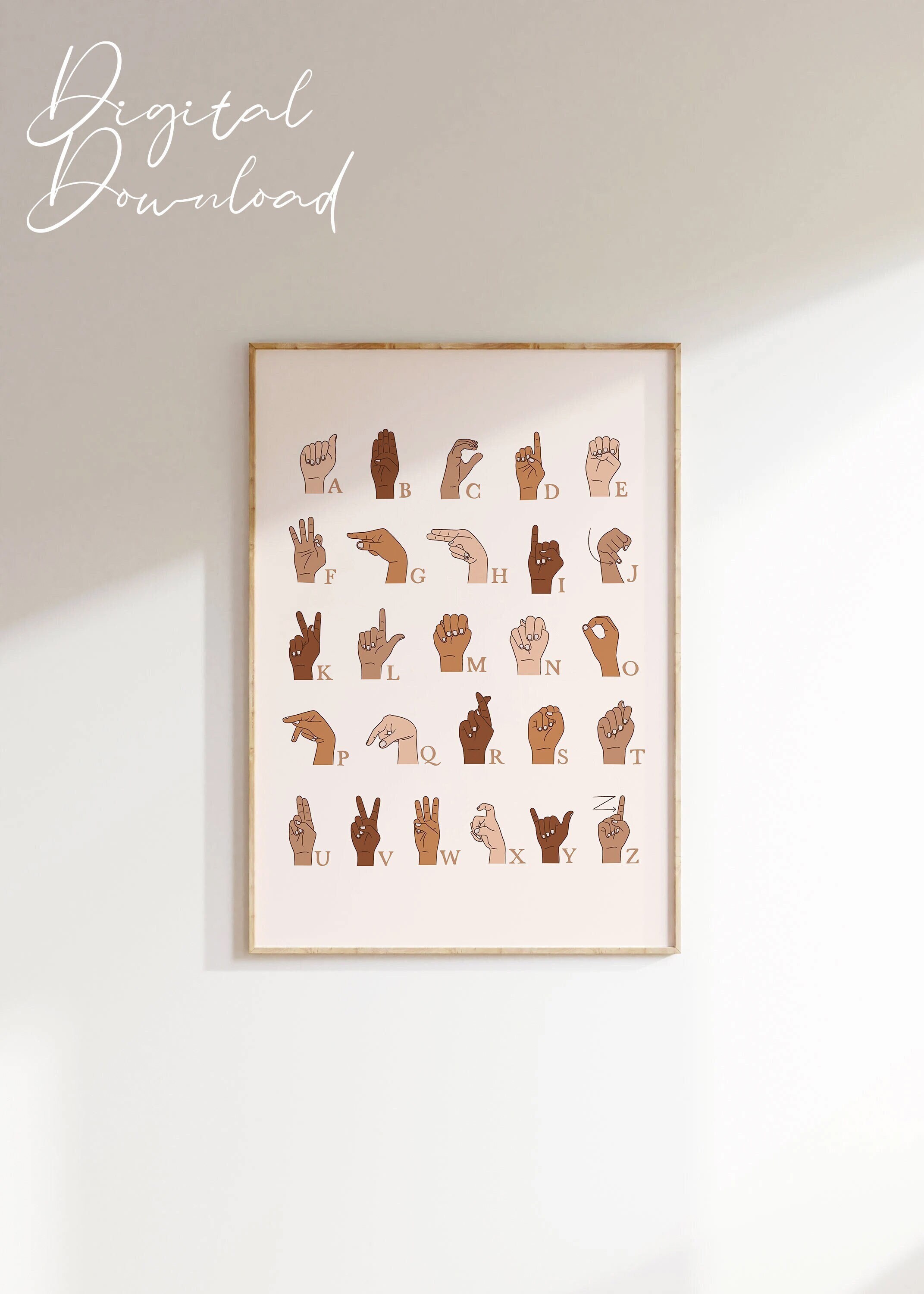 ASL Poster, American Sign Language Alphabet Printable, Sign Language ...