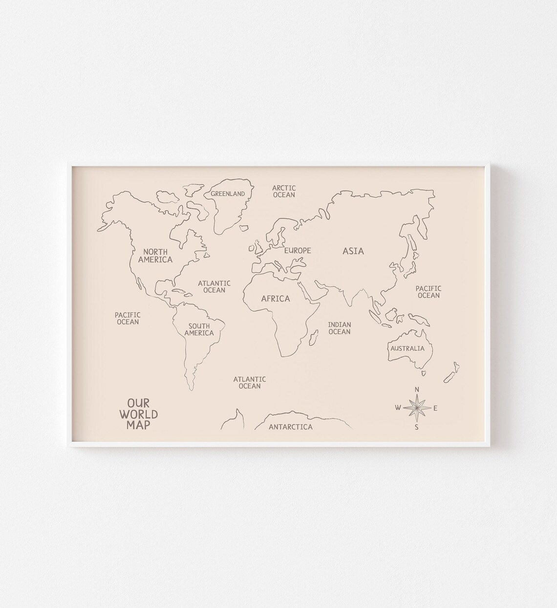 Playroom Map, World Map Printable for Kids, Kids World Map Print, World ...