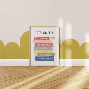 It's Okay to Not Be Okay Print: Rainbow Classroom Decor (digital ...