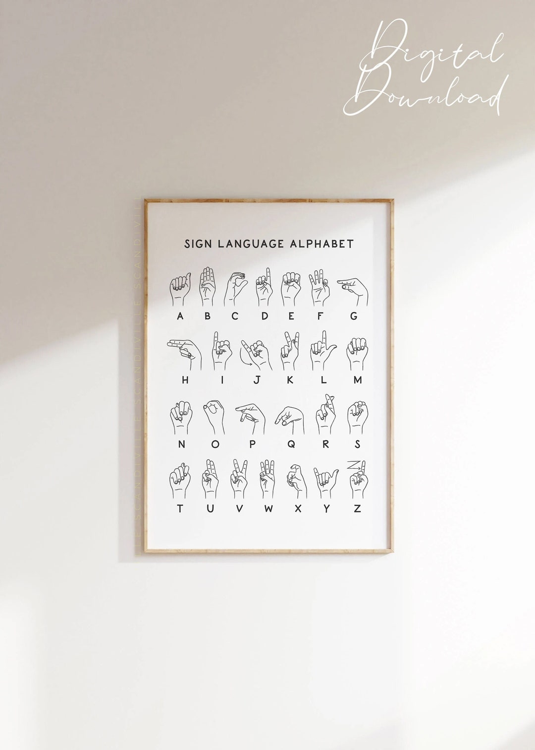 ASL Poster, American Sign Language Alphabet Printable, Sign Language ...