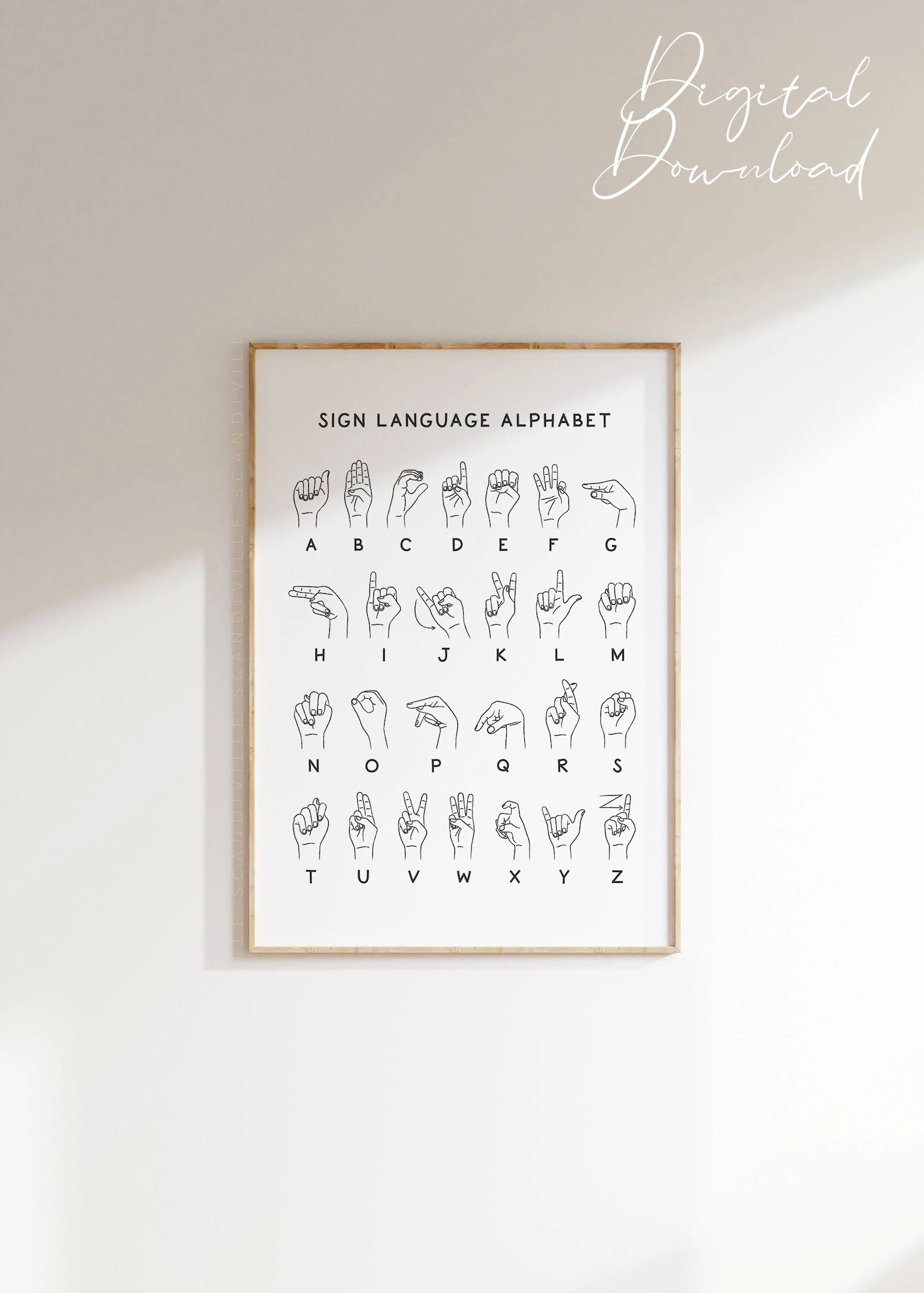 ASL Poster, American Sign Language Alphabet Printable, Sign Language ...
