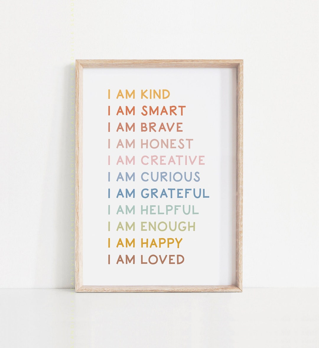 Positive Affirmations Printable, Rainbow Nursery Decor Printable ...