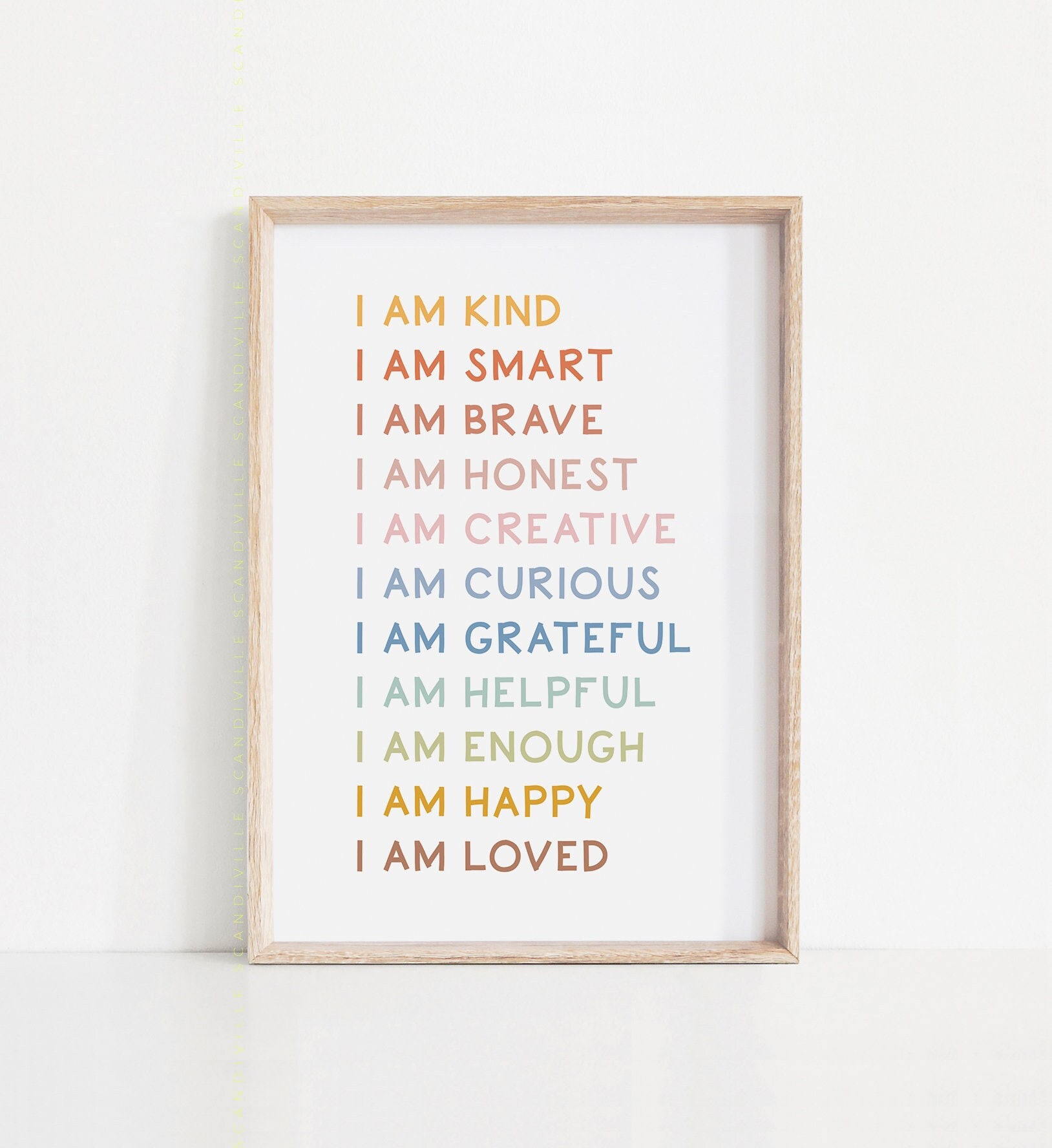 Positive Affirmations Printable, Rainbow Nursery Decor Printable ...