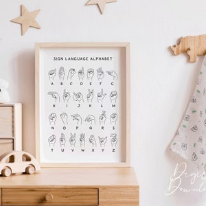 ASL Poster, American Sign Language Alphabet Printable, Sign Language ...