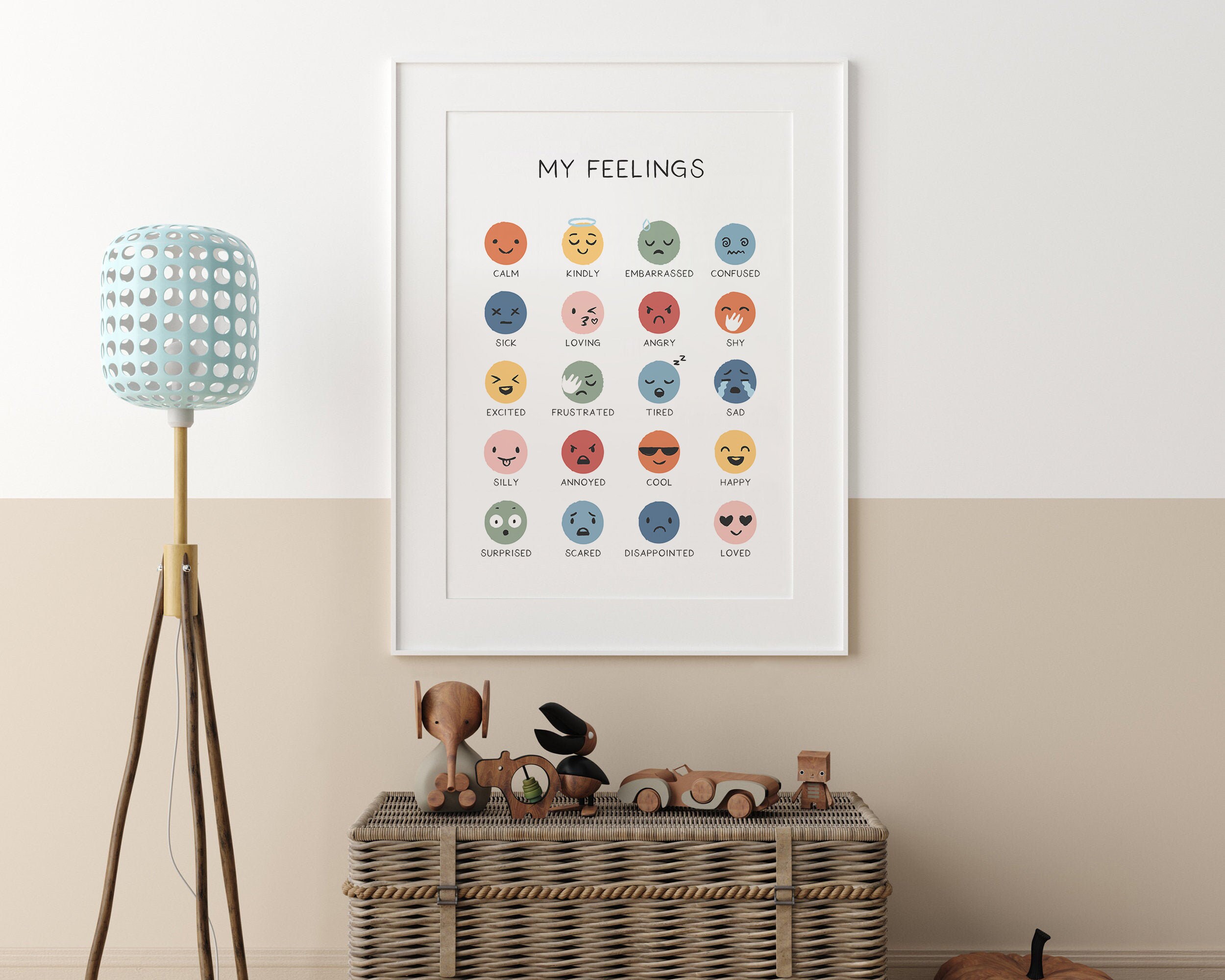 Feelings Poster, Emotions Chart for Kids, Rainbow Classroom Decor ...