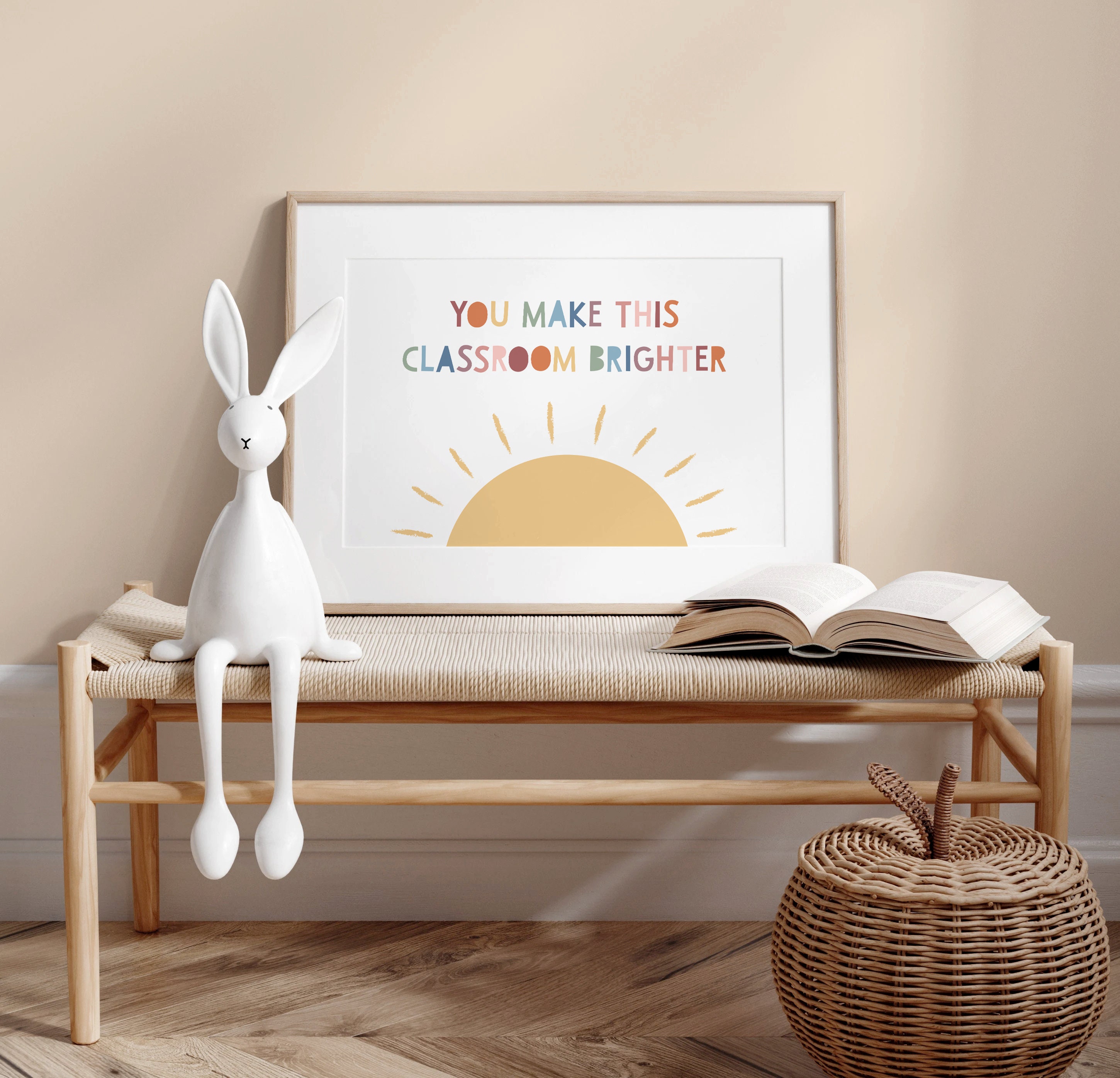 Rainbow Classroom Poster: 'you Make This Classroom Brighter' (digital ...