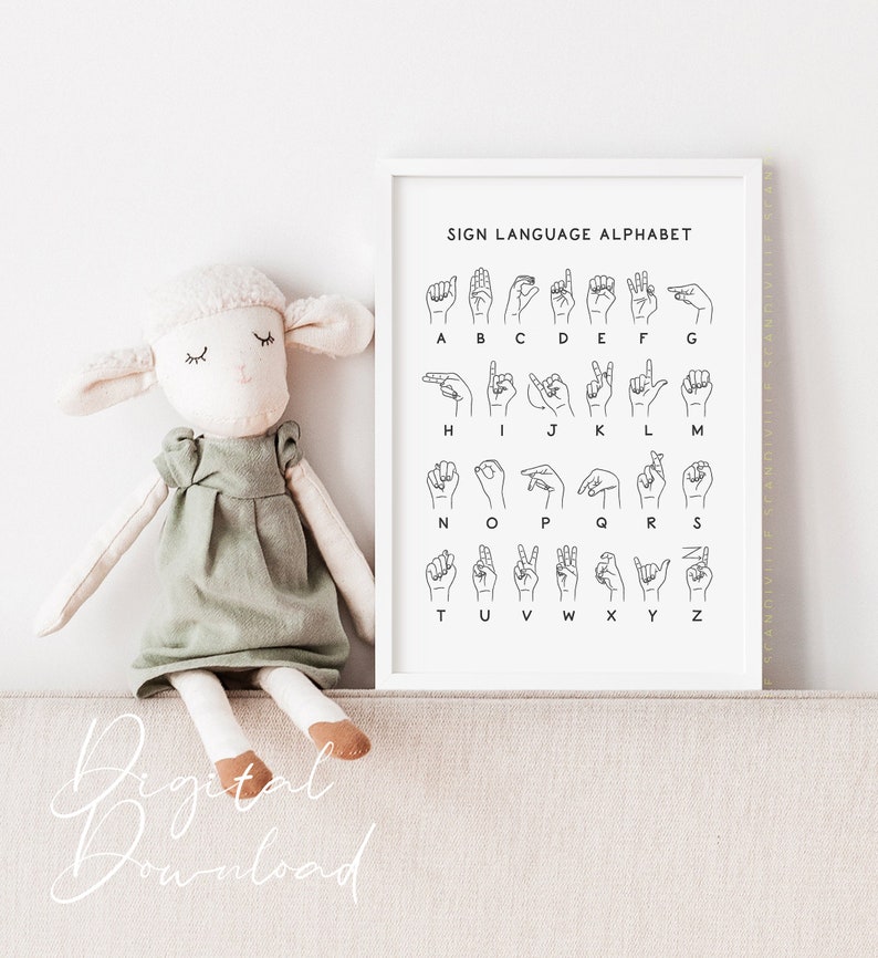 ASL Poster, American Sign Language Alphabet Printable, Sign Language ...