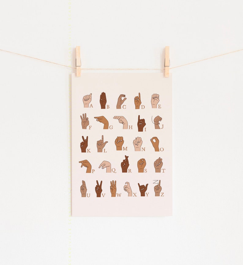 ASL Poster, American Sign Language Alphabet Printable, Sign Language ...