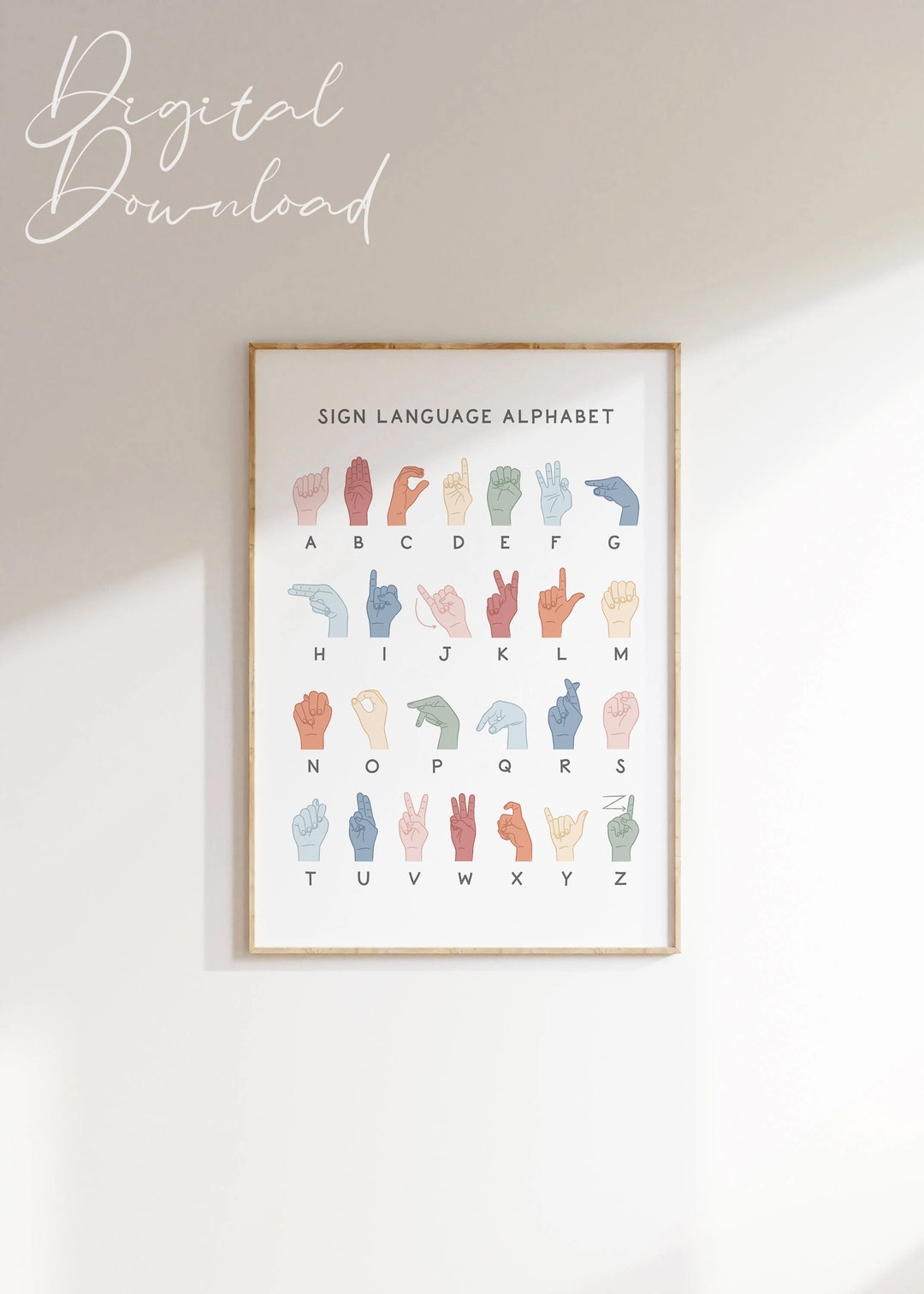 Cartel De ASL, Alfabeto De Lenguaje De Señas Americano Imprimible ...