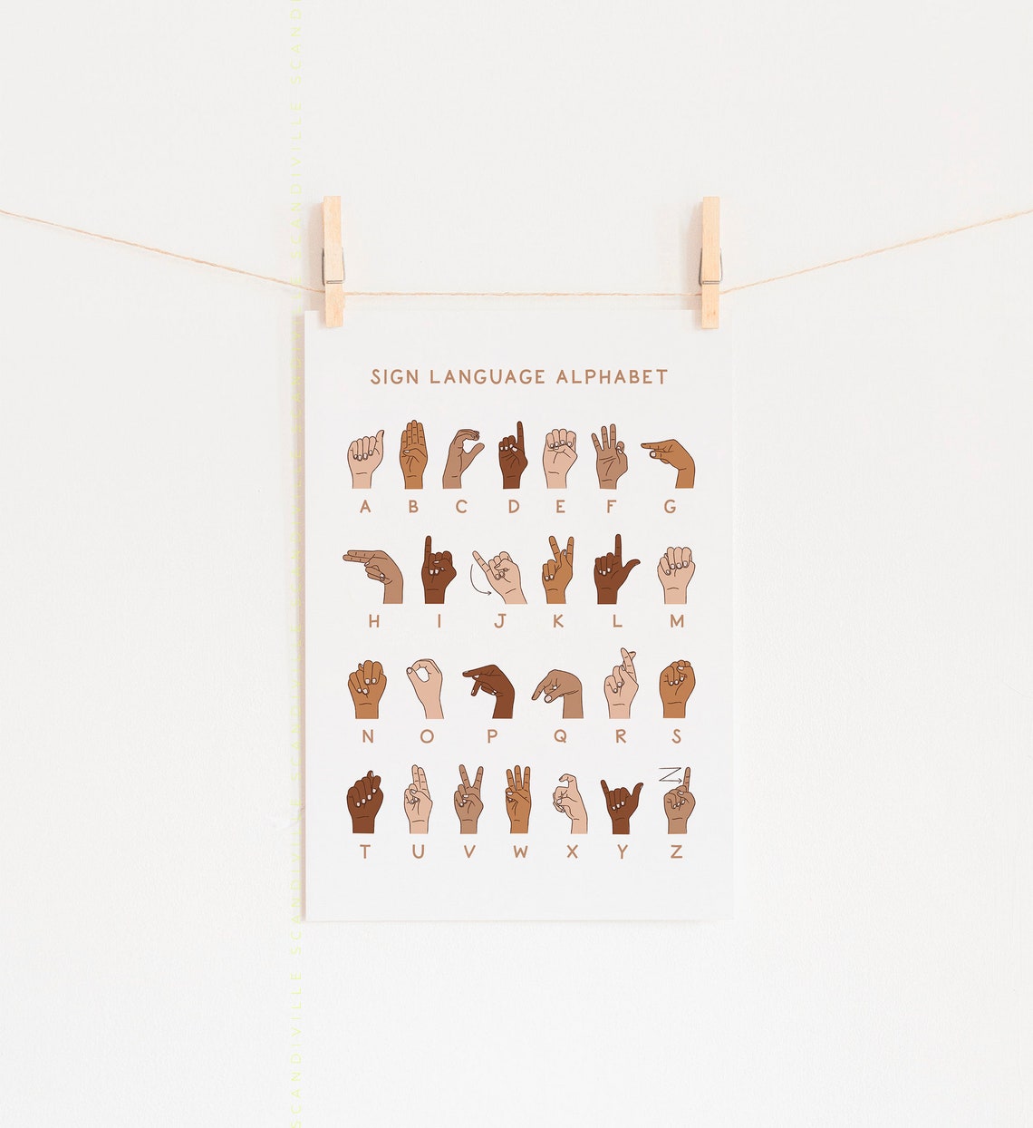 ASL Poster, American Sign Language Alphabet Printable, Sign Language ...