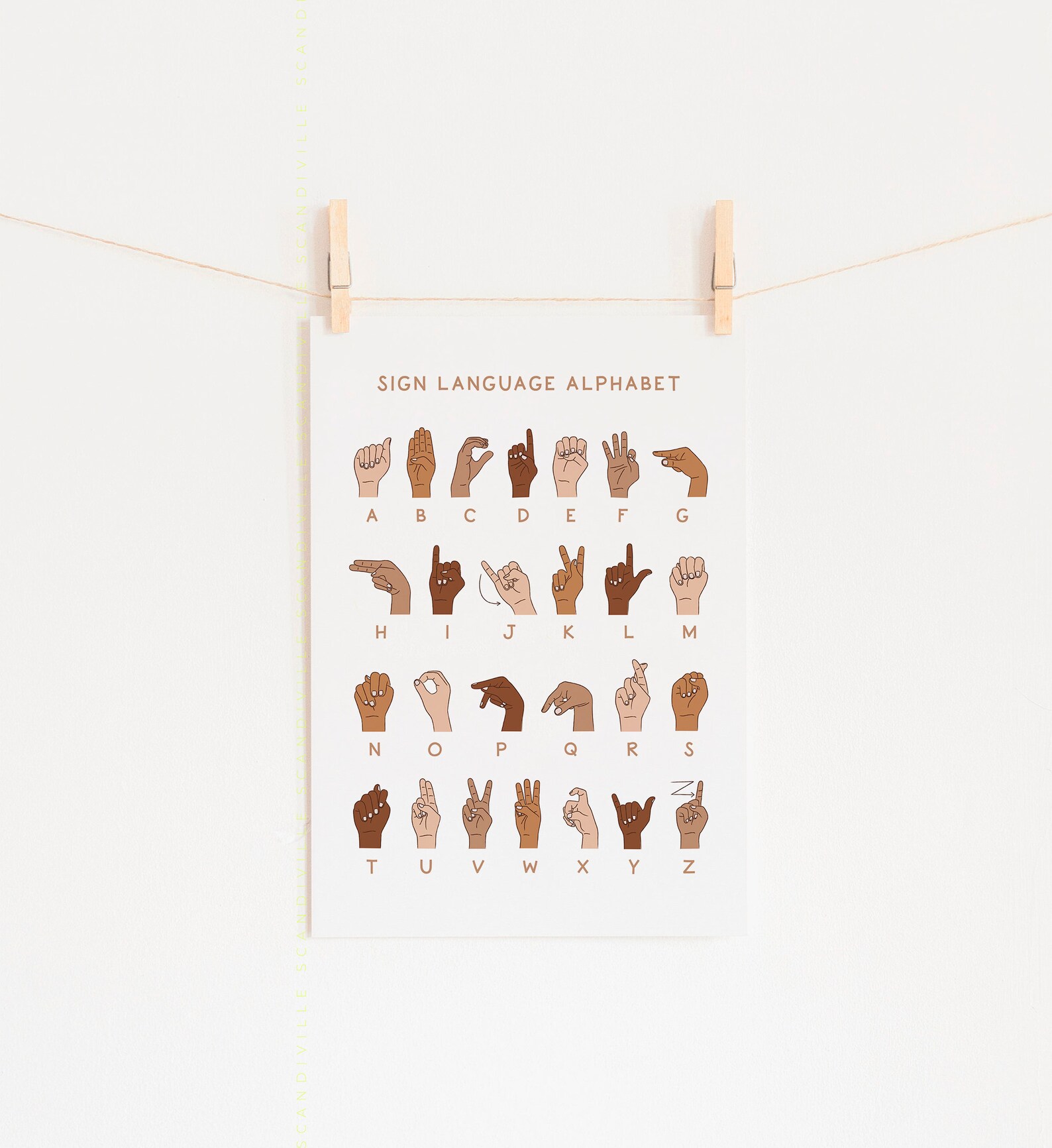 ASL Poster, American Sign Language Alphabet Printable, Sign Language ...