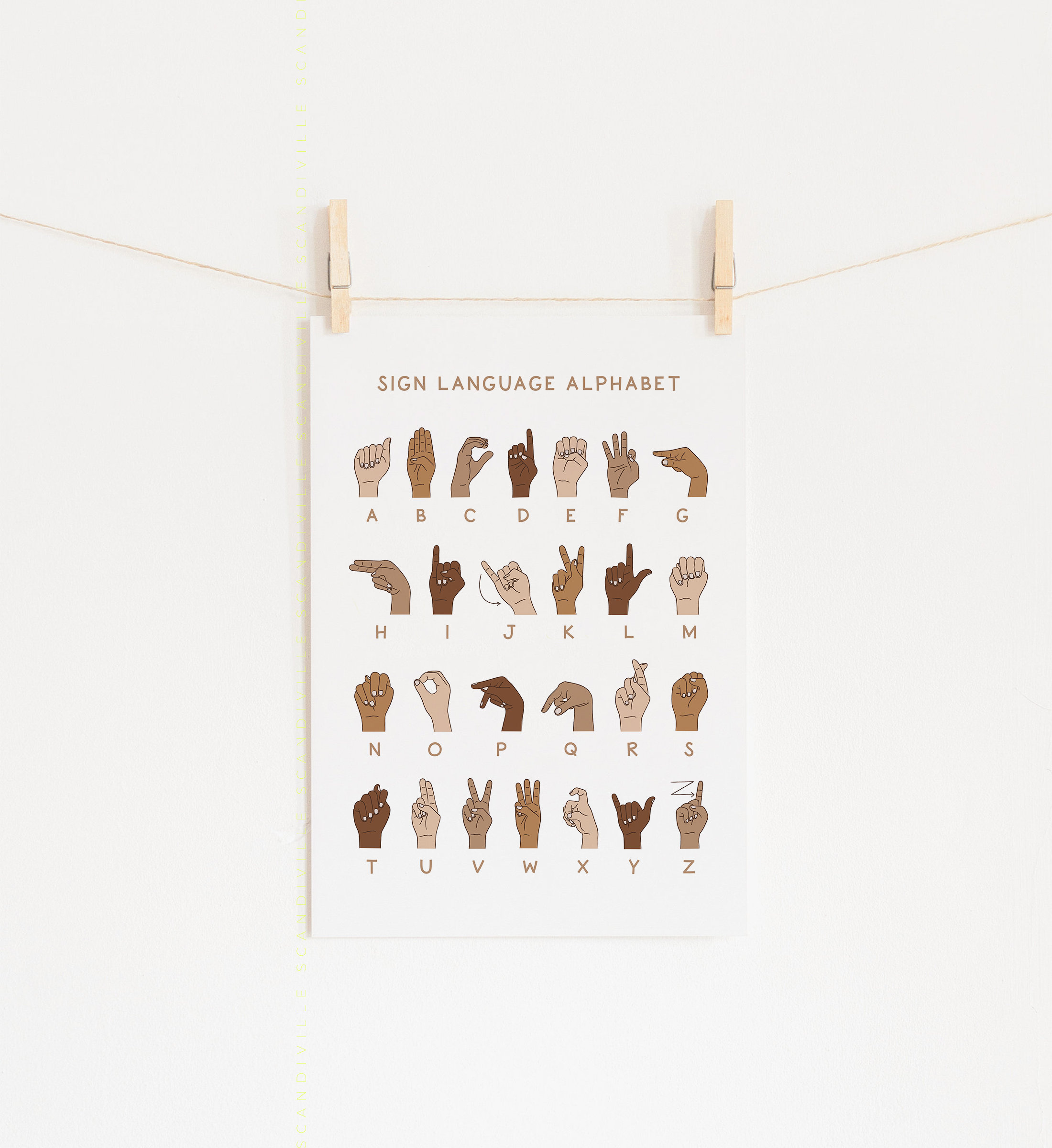 ASL Poster, American Sign Language Alphabet Printable, Sign Language ...