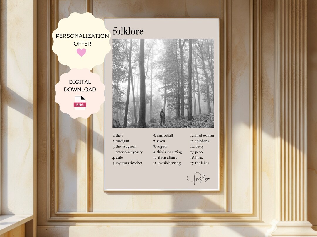 Taylor Swift Folklore Tracklist , Folklore Album Poster, Folklore Album ...