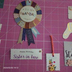 10 Handmade Assorted Family Birthday Gift Tags With Ties up Cycled Mum ...