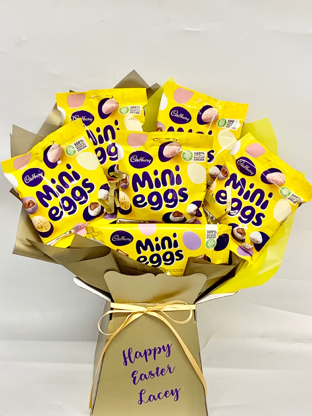 Personalised Mini Eggs Chocolate Bouquet - Etsy