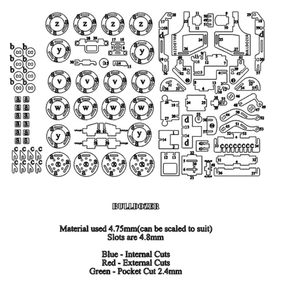 Laser Cut 3D Model Tractor Bulldozer DXF File - Etsy
