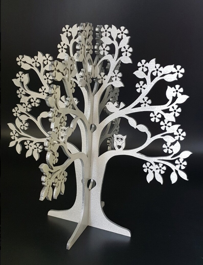 Family Tree Stand, Laser Cut Decor Tree Jewelry Stand, Laser Cut Decor ...