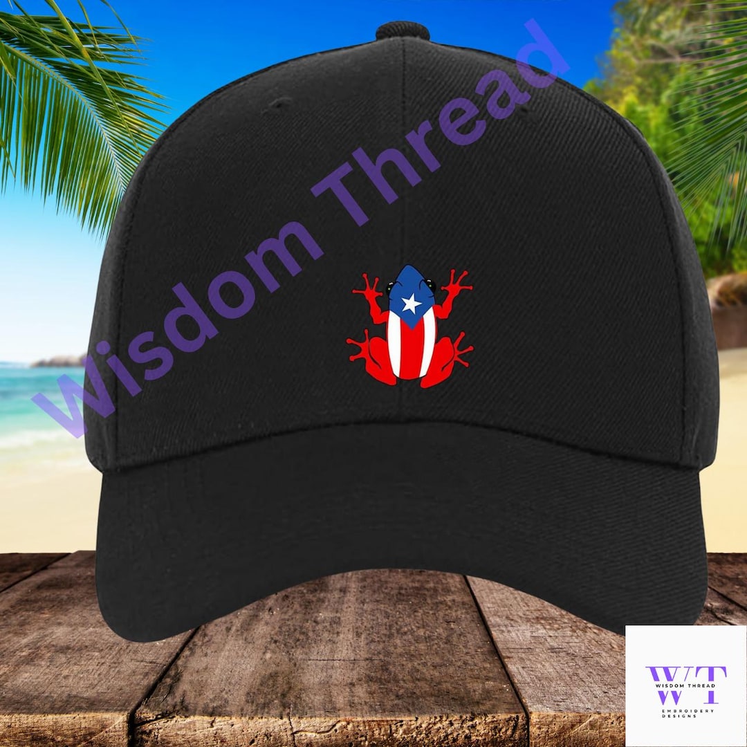 Embroidered Coqui Flag Cap Puerto Rico Flag Puerto Rican Baseball Hat ...