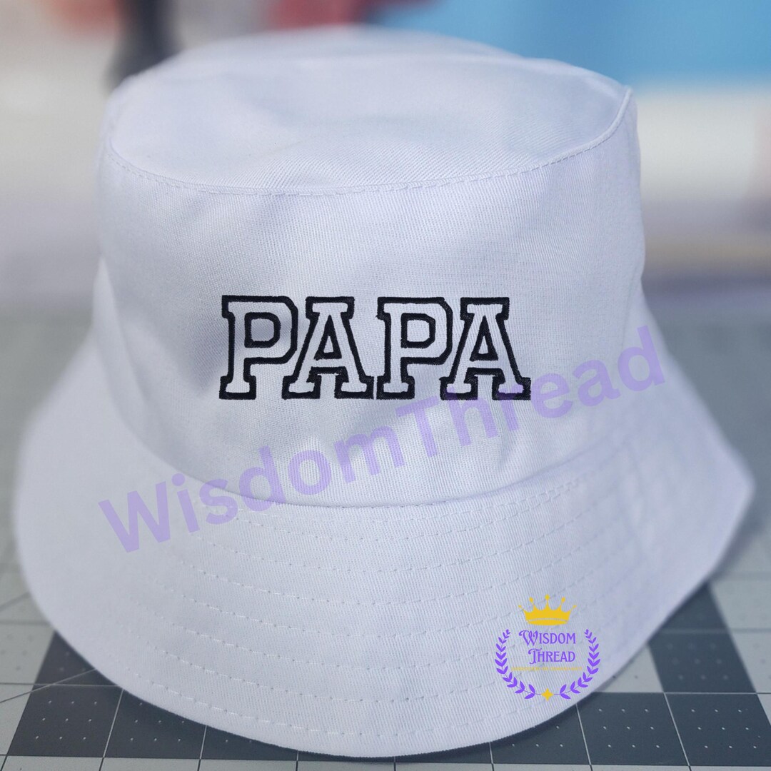 Hand Madeful Embroidered PAPA Bucket Hat – Dad Hat Gift for Him ...