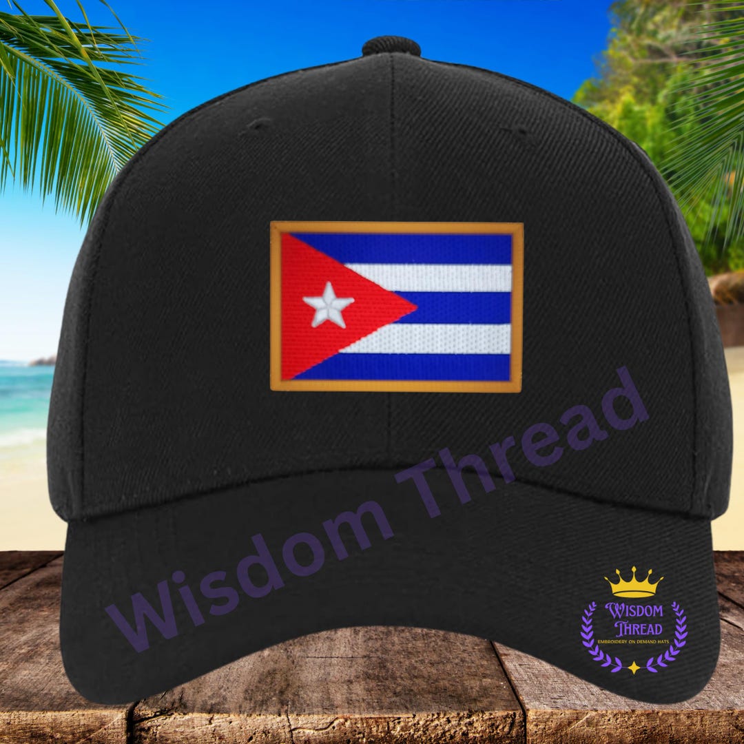 Embroidered Cuban Flag Cap, Cuban Baseball Hat, Custom Made Cuban Hat ...