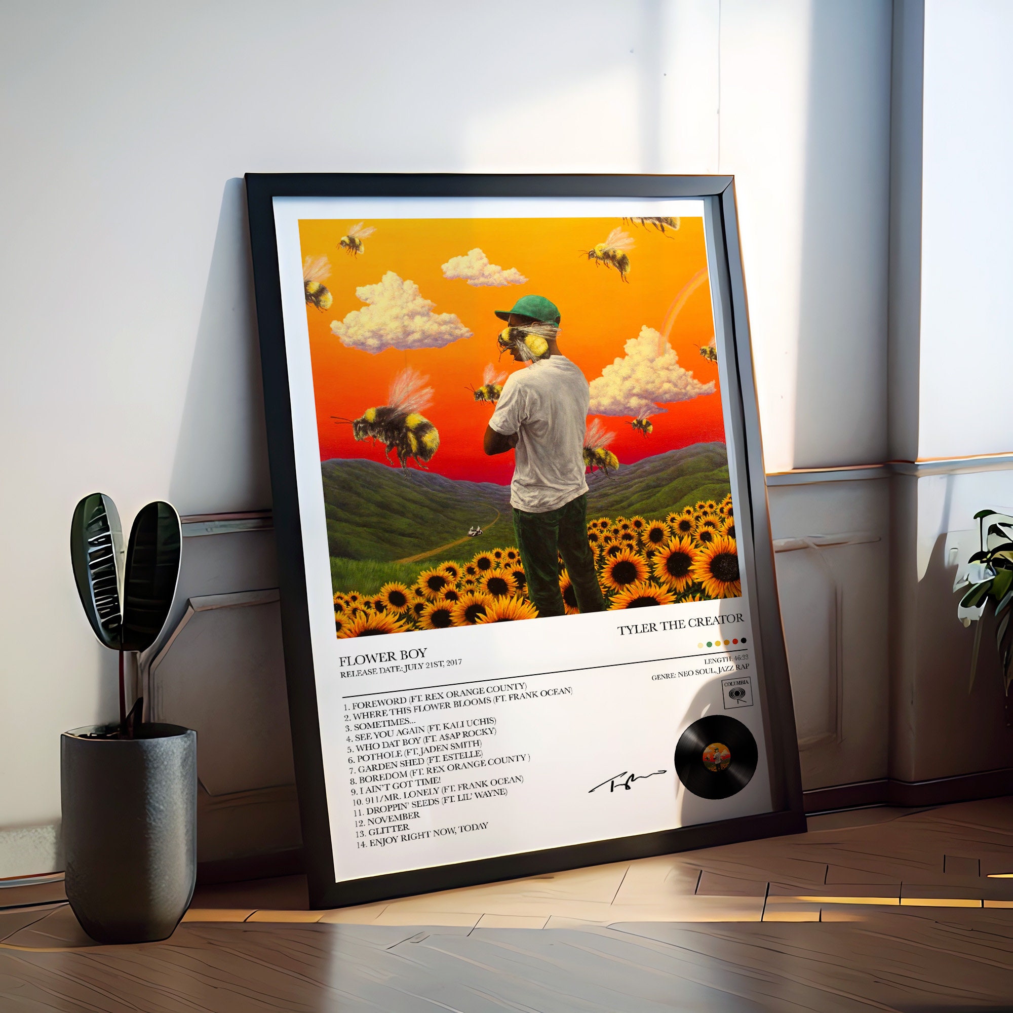 Tyler the Creator Album Cover Poster Flower Boy Wallpaper Digital Print ...