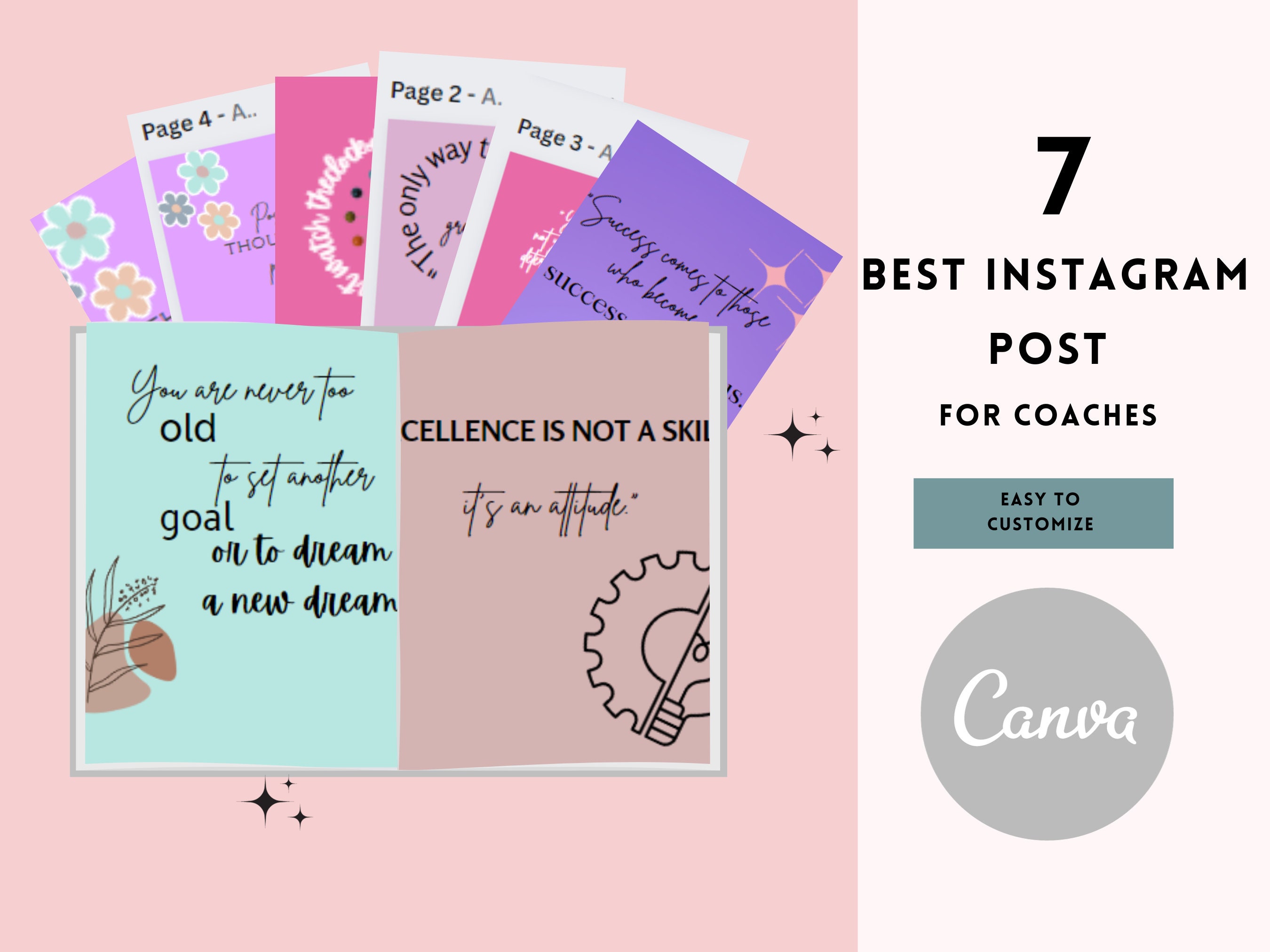 Inspirational Quotes for Coaches, Instagram Post on Attitude Quotes - Etsy