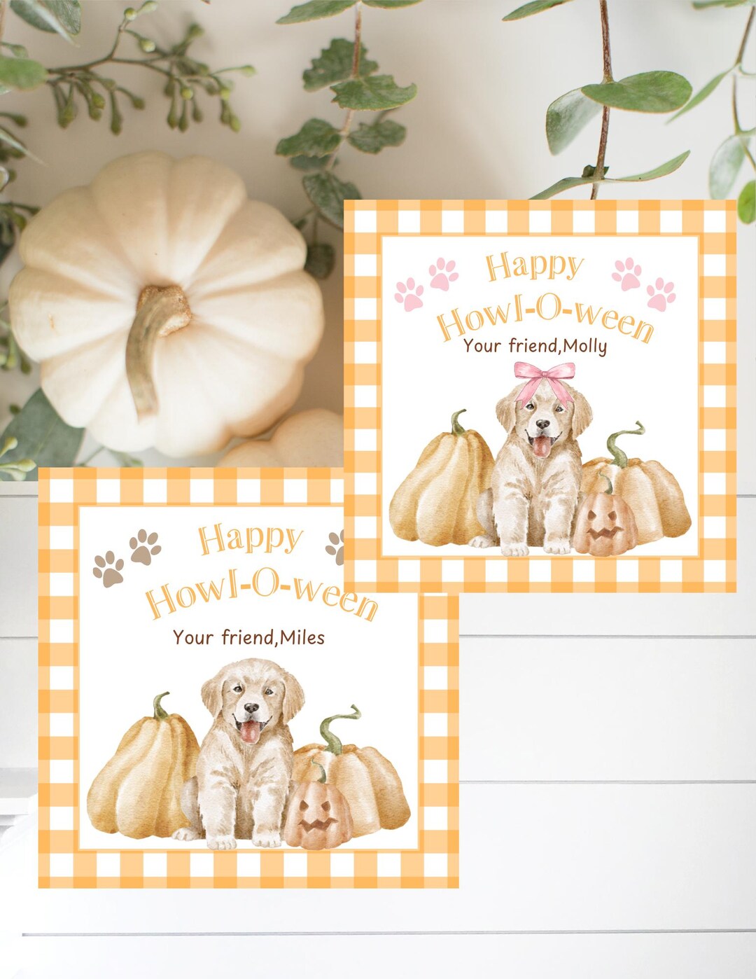 Printable Halloween Tag, Happy Howl-o-ween Tag, Puppy Halloween Gift ...