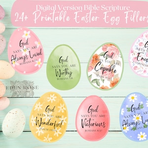 Scripture Easter Egg Filler| Easter Egg Tokens| Bible Verse Easter Egg ...