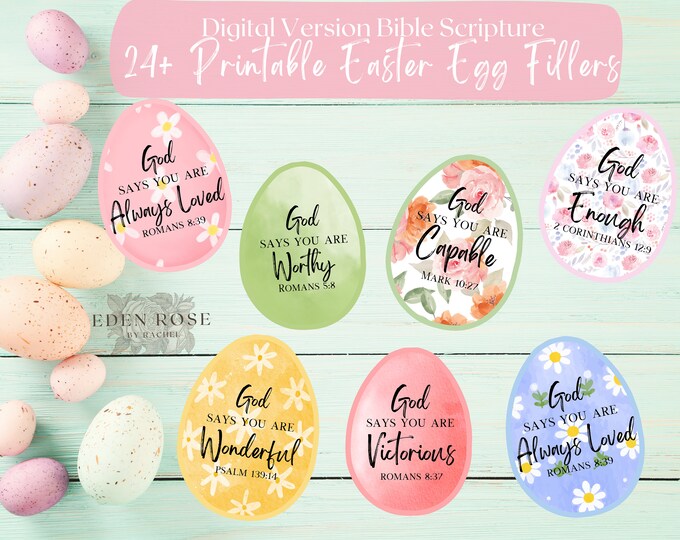 Scripture Easter Egg Filler| Easter Egg Tokens| Bible Verse Easter Egg ...