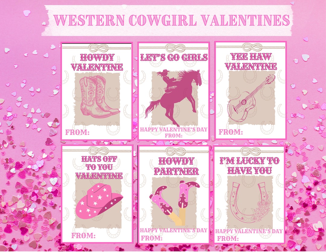 Cowgirl Valentine Cards Rodeo Valentine Cards Western Valentine Cards ...